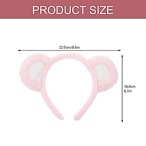VALICLUD Bear Ears Hairband Adorn Party Headdress Decor Lovely Female Hairband Decor Pink