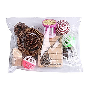 Joyeee Hamster Chew Toys Set 11 Pack, Small Animal Molar Toys Teeth Care Natural Wooden Accessories for Guinea Pigs,Chinchillas,Gerbils,Mice,Rats,and Other Small Animals