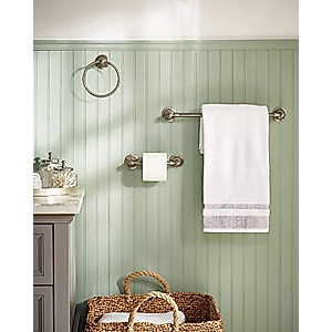 Moen DN6886BN Sage Single Post Bathroom Hand -Towel Ring, Spot Resist Brushed Nickel