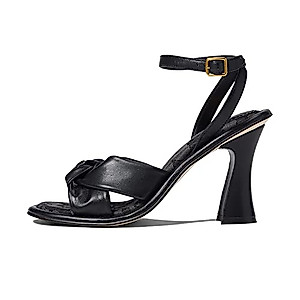 COACH Quincey Leather Sandal Black 8 B (M)