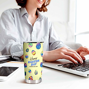 WIPI Easter Coffee Cups, Easter Gifts for Women Men Family and Friends, Spring Tumbler 20 Oz, Holiday Insulated Tumblers, Spring Coffee Mugs, Bunny Tumbler for Kids and Adults