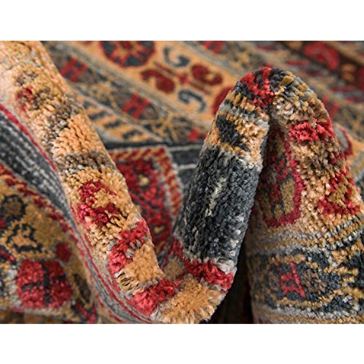 Unique Loom Fars Collection Modern Classic Tribal Inspired Design with Border Area Rug, (Rectangular 8' 0" x 10' 0", Blue/ Light Blue)