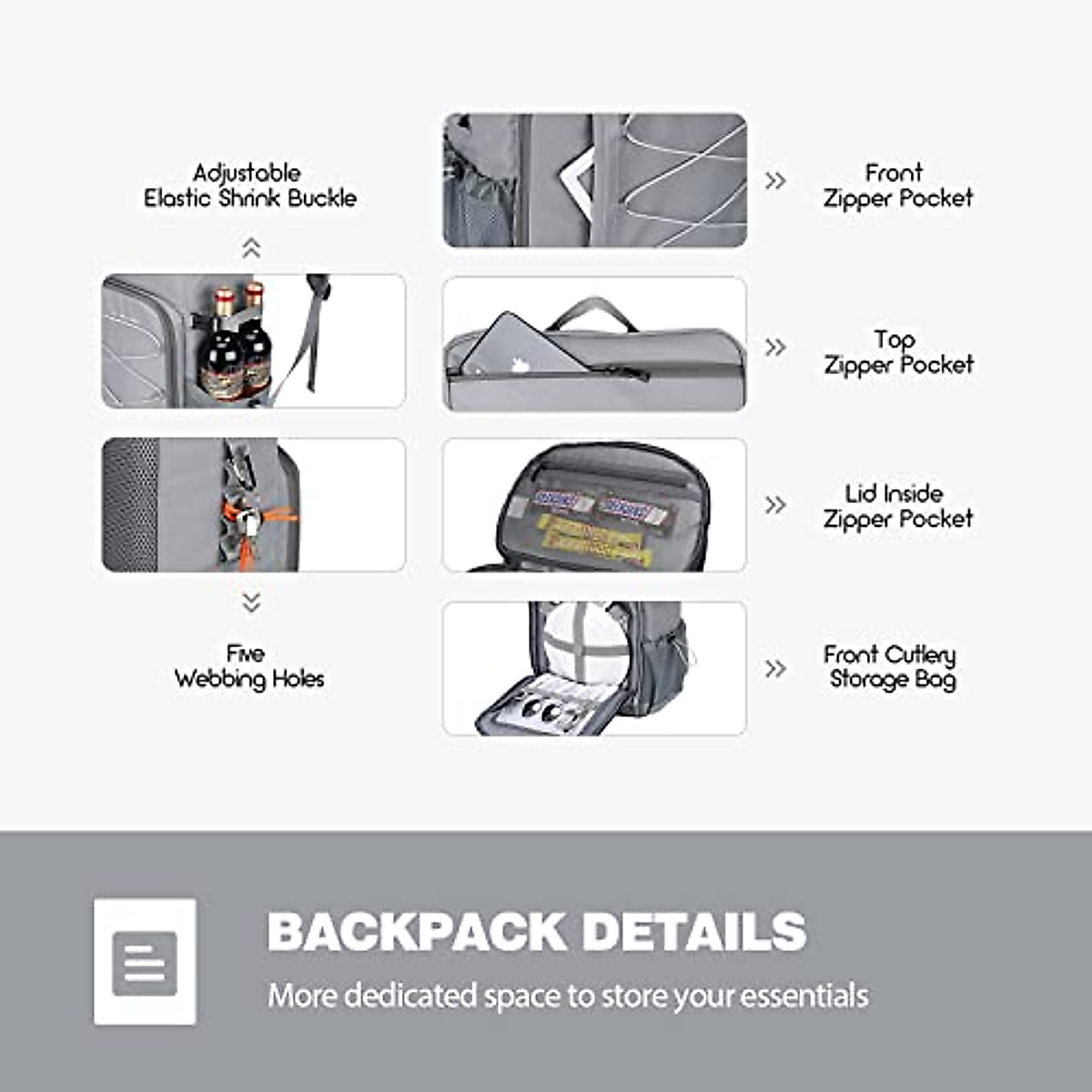 Maelstrom 35 Can Backpack Cooler Leakproof,Insulated Soft Cooler Bag,Beach / Camping Cooler,Ice Chest Backpack for Travel, Grocery Shopping,Kayaking,Fishing,Hiking,Grey