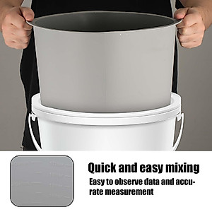 5 Gallon Bucket Liner, Silicone Rubber Bucket Saver Reusable Bucket Lining with Graduated Measurement for Concrete Paint Mix and Thinset (Grey)