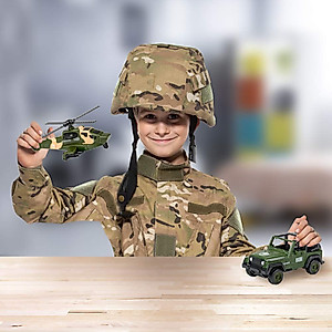 ArtCreativity Military Toy Playset for Kids, 2-Piece, Includes 1 Helicopter Toy and 1 Jeep, Durable Diecast Army Toys for Kids, Pretend Play Set for Boys and Girls, Great Birthday Gift