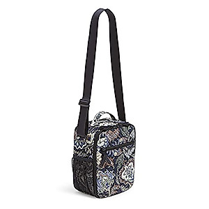 Vera Bradley Women's Cotton Deluxe Lunch Bunch Lunch Bag, Java Navy Camo - Recycled Cotton, One Size