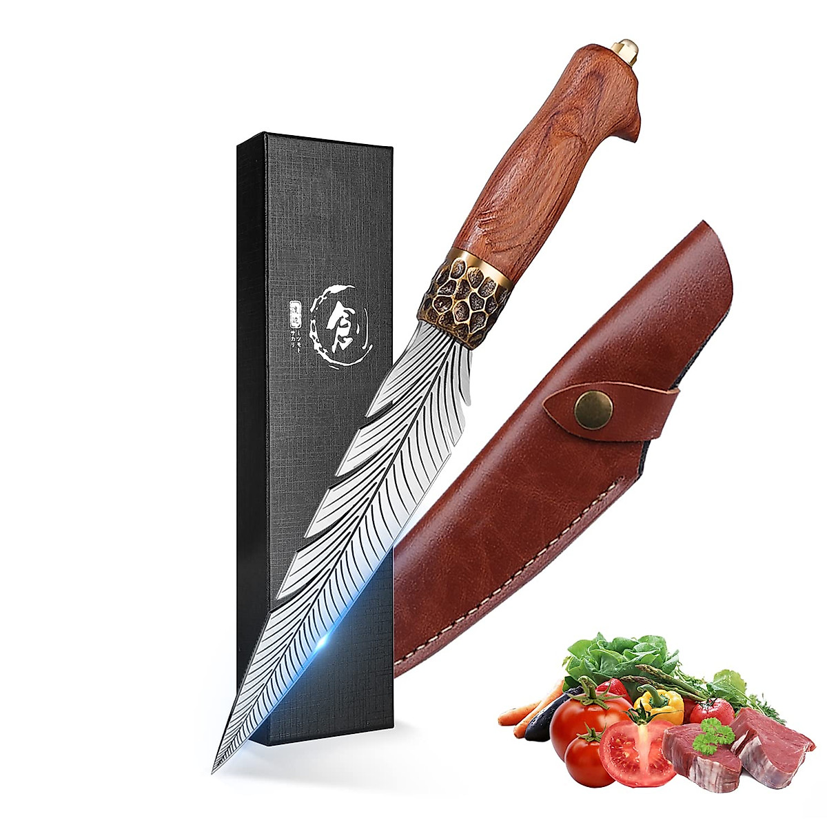 Golden Bird 5.5" Viking Knife & 7" Feather Knife