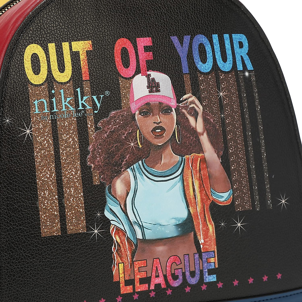 DESTINY BY NICOLE LEE Fashion Backpack Eco Leather with Two Main Compartments Zipper Closure and Adjustable Shoulder Strap Bookbag Daypack Bag for Women Girls NK12127LCT OYL