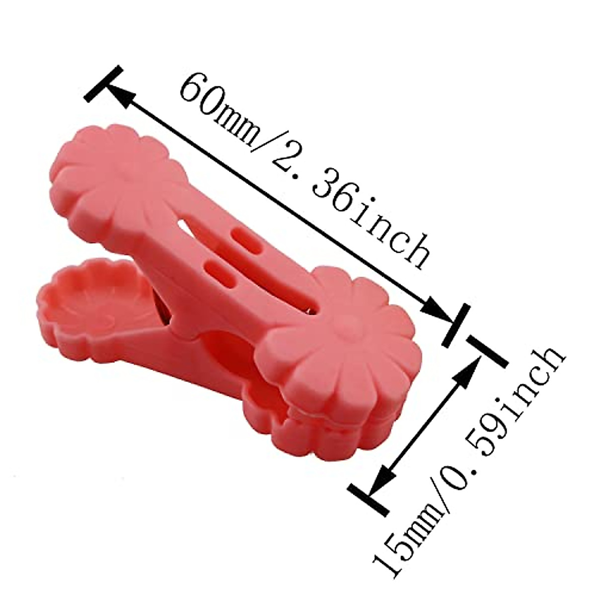 HSCGIN 24pcs Flower Shape Clothes Clips 60x15mm Windproof Photo Paper Pegs Craft Clips for Cloth Drying Hanging Clothespins