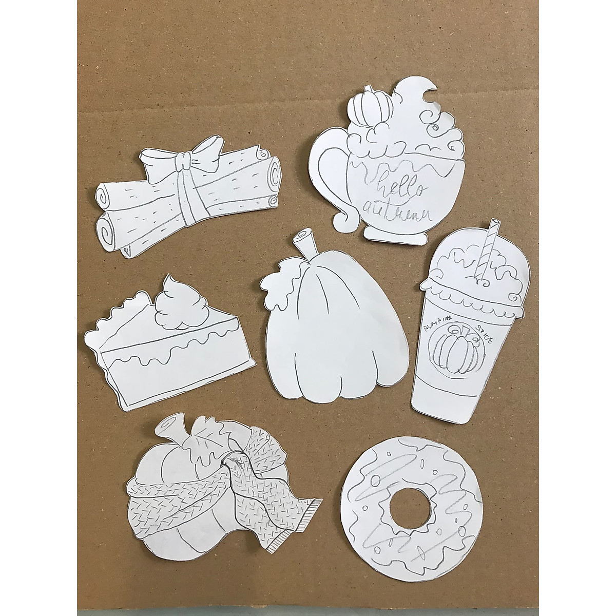 LILIAO Fall/Autumn Cookie Cutter Set - 8 Piece - Pumpkin, Pumpkin Spice Latte, Pie Slice, Donuts, Tall Pumpkin and Cinnamon - Stainless Steel - By Janka