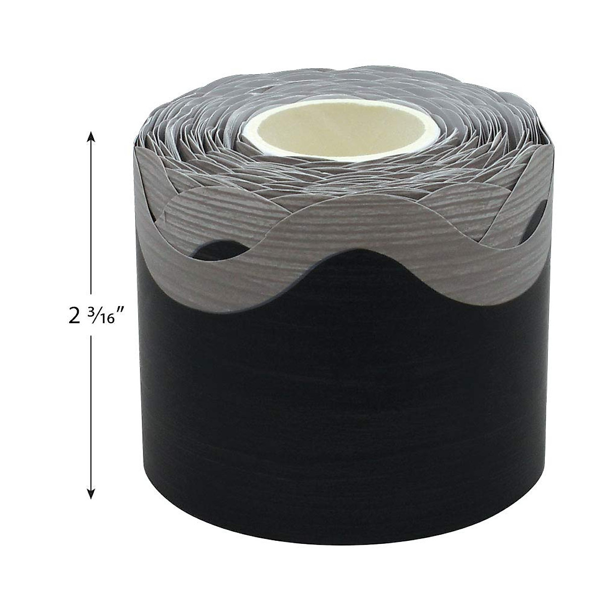 Teacher Created Resources Modern Farmhouse Black with Gray Scalloped Rolled Border Trim – 50ft - Decorate Bulletin Boards, Walls, Desks, Windows, Doors, Lockers, Schools, Classrooms, Homeschool