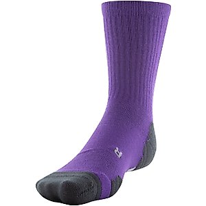 Under Armour Adult Team Crew Socks, 1-Pair, Purple/Black/White, Medium