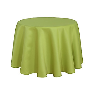 Obstal Round Table Cloth, Oil-Proof Spill-Proof and Water Resistance Microfiber Tablecloth, Decorative Fabric Circular Table Cover for Outdoor and Indoor Use (Light Green, 70 Inch Diameter)