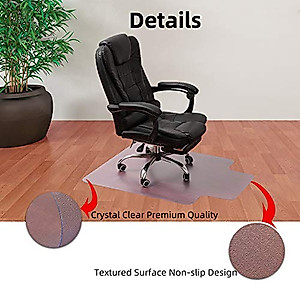 Office Chair Mat for Hardwood Floor, Home Office Tile Floor Protector Rolling Computer Desk Chair Mat Transparent Clear Plastic( 36" x 48'' with Lip), Easy Glide for Chairs Flat without Curling