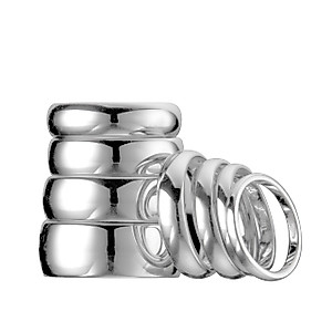 MJ Metals Jewelry Custom Engraving 7mm Polished Tungsten Carbide Mirror Finished Wedding Band COMFORT FIT Ring Size 15