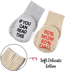 Pregnancy Gifts for First Time Moms – Mom and Dad Est 2023 11 oz Mug Set with Romper (0-3 Months) and Baby Socks ​- Top New Parents Gifts for Mom and Dad to Be