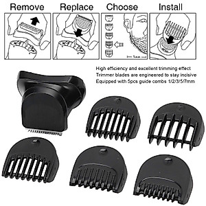 Electric Shaver Trimmer Head for Braun Series 3, Electric Razor Head with 5 x Comb 1/2/3/5/7mm, Replacement Shaver Head