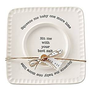 Mud Pie Lime and Salt Rimmer Margarita Set, Square, White