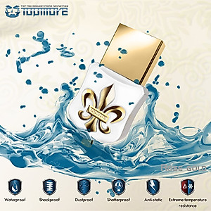 TOPMORE NR Series USB 3.0 The Capets Logo Design Flash Disk Portable High Read Speed Memory Stick (64GB, White & Gold)