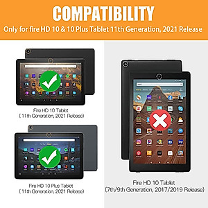 VORI Case for All-New Amazon Fire HD 10 Tablet (11th Generation 2021 Release) and Fire HD 10 Plus, Folding Stand TPU Cover with Auto Wake/Sleep & Hand Strap for Fire 10.1 Inch 2021, Flower Rose