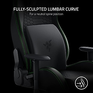 Razer Lumbar Cushion Lumbar Support for Gaming Chair: Fully-Sculpted Lumbar Curve - Memory Foam Padding - Wrapped in Plush Black Velvet