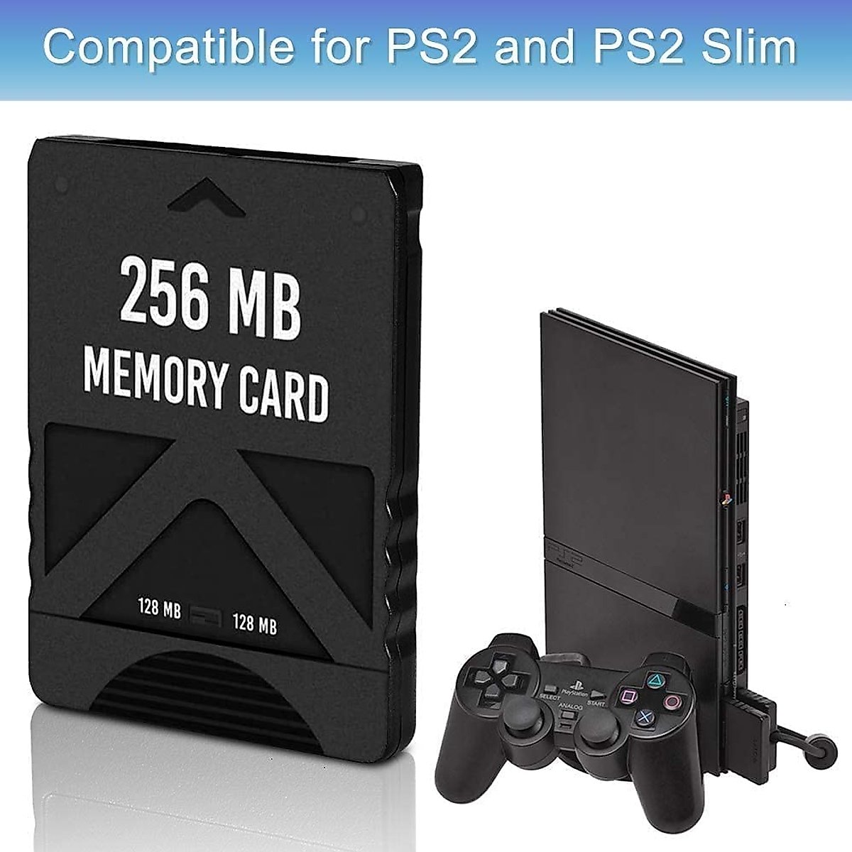 PS2 Memory Card, Memory Card High Speed for Sony 2 PS2 Games Accessories?High Speed Game Memory Card (256M)