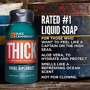 Duke Cannon Supply Co. THICK High-Viscosity Body Wash for Men - Smells Like Naval Supremacy, 17.5 Fl Oz