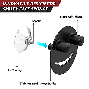 Sponge Holder for Kitchen Sink Smiley Face,Sink Caddy Organizer with Suction Cup Installation for Kitchen/Bathroom, Self Draining,Sponge Caddy for Holding Smiley Sponges (Sponges Not Included)