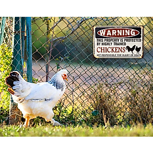 Bestylez Funny Chicken Coop Warning Sign Outdoor Chicken House Decor Gifts For Chicken Lovers 12" * 8" (219)