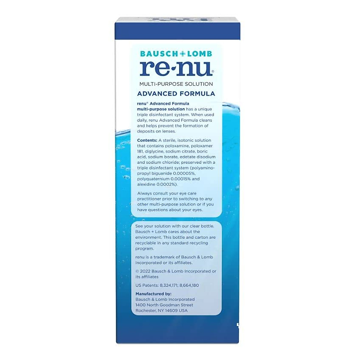 Renu Advanced Formula All Day Moisture Multi-Purpose Eye Contact Lens Solution 12 Fluid Ounces (Pack of 2)