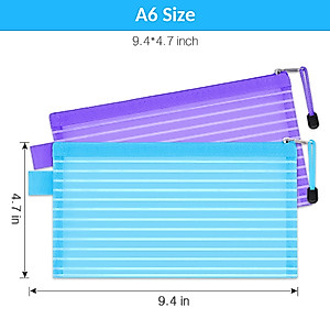 Sooez 20 Pack Zipper Mesh Pencil Pouches, 10 Colors Mesh Pencil Case Pencil Pouch Bulk, Pencil Bags Pouches with Zipper Bulk, A6 Small Mesh Bags with Zipper for Cash, Travel Office Home