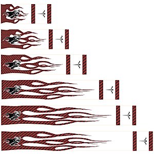 White Water Archery Laminated Red 1 Yellow Carbon Fiber Flame Grim Reaper Arrow Wraps 15 Pc Choose Length Width (8, 1.25)