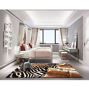 Home Area Runner Rug Pad African Animal Skins Thickened Non Slip Mats Doormat Entry Rug Floor Carpet for Living Room Indoor Outdoor Throw Rugs (Multi1, 5'3"x8'（160cm*240cm）)