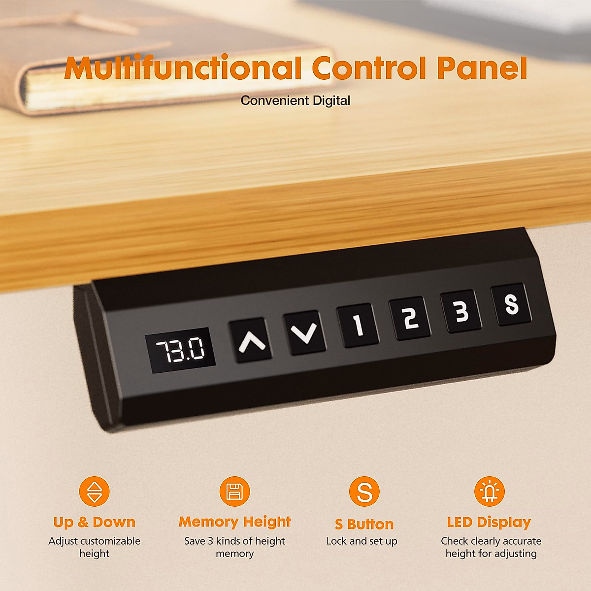 Height Adjustable Electric Standing Desk with Storage Shelf Double Drawer, 40 x 24 Inch Stand up Desk, Sit Stand Desk with Splice Board, Standing Table White Frame/Oak Desktop for Home Office