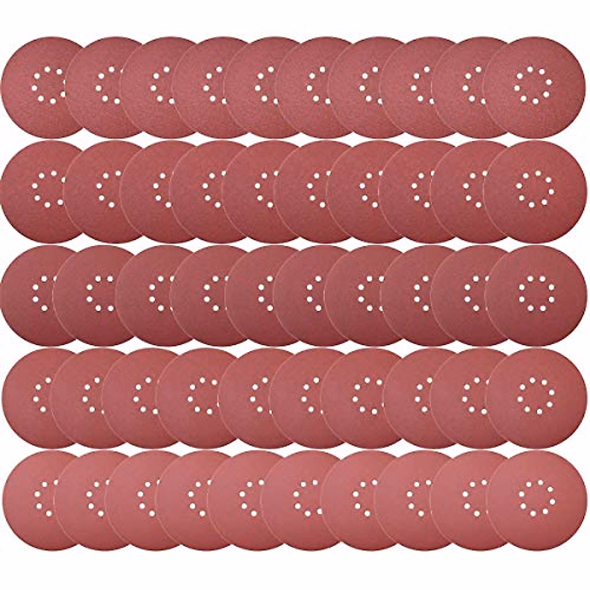 Sackorange 50 PCS 9-Inch 8-Hole Drywall Sanding Discs Set -10 PCS Each of 60 80 120 150 240 Grits, Premium 9" Hook-and-Loop Aluminum Oxide Abrasive Sander Paper for Drywall Sander