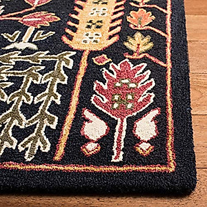 SAFAVIEH Aspen Collection Accent Rug - 2' x 3', Black & Red, Handmade Boho Wool, Ideal for High Traffic Areas in Entryway, Living Room, Bedroom (APN522Z)
