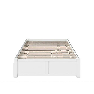 AFI Concord Queen Size Platform Bed with Footboard & Twin XL Trundle in White
