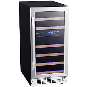 EdgeStar CWR263DZ 15 Inch Wide 23 Bottle Built-In Wine Cooler with Dual Cooling Zones