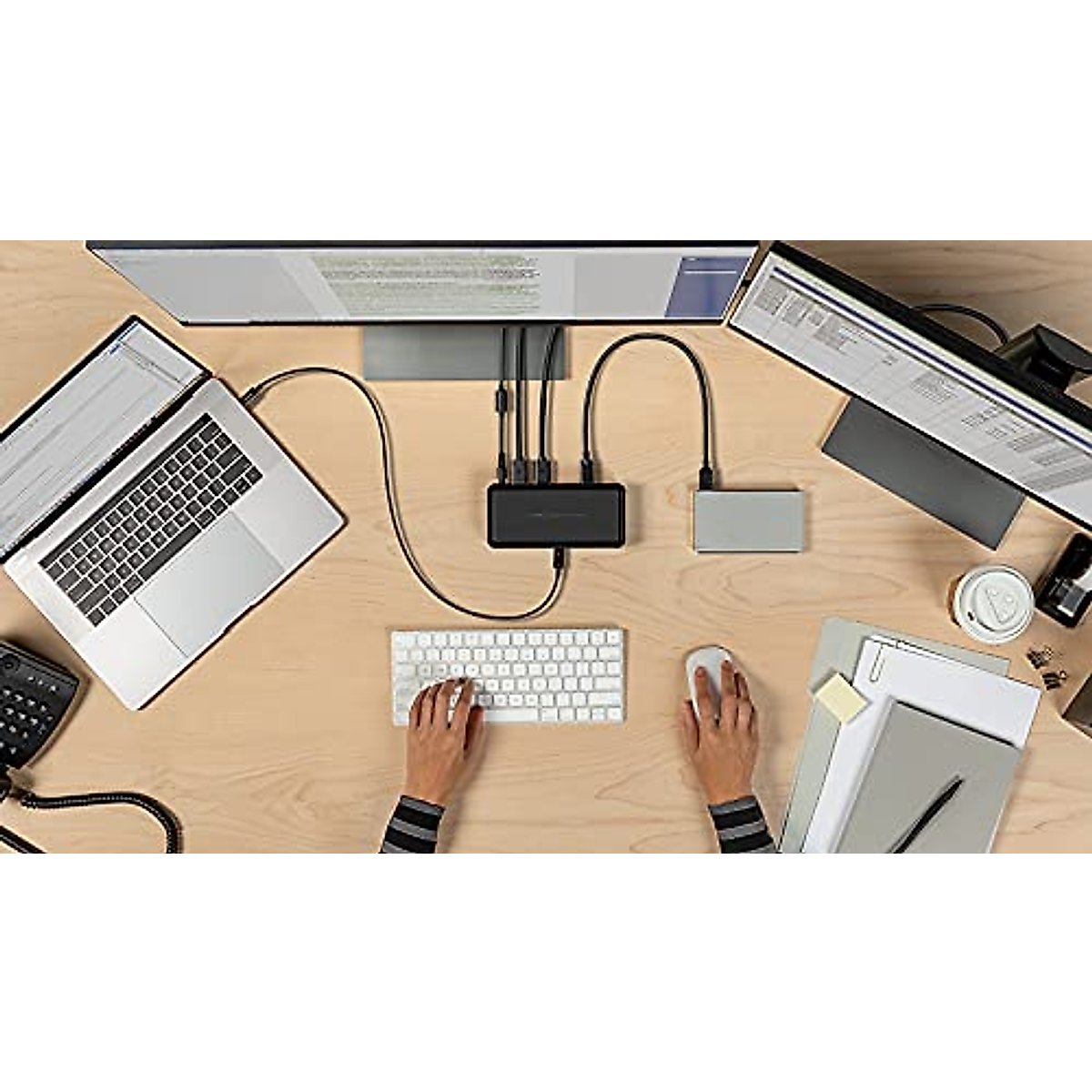 Belkin Thunderbolt 3 Dock Plus Thunderbolt 3 Cable - USB-C Hub - 8-In-1 Docking Station for MacOS & Windows, Dual 4K @60Hz, 40Gbps Transfer Speed, 60W Upstream Charging, w/ Ethernet & Audio Ports