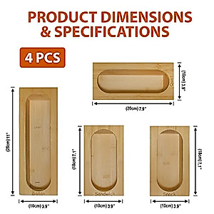 Ziplock Bag Storage Organizer - Bamboo Wood 4 Piece Plastic Bag Dispenser for Kitchen Drawer - for Gallon, Quart, Sandwich and Snack Size Ziplock Bags – by KITCHENCLIQUE