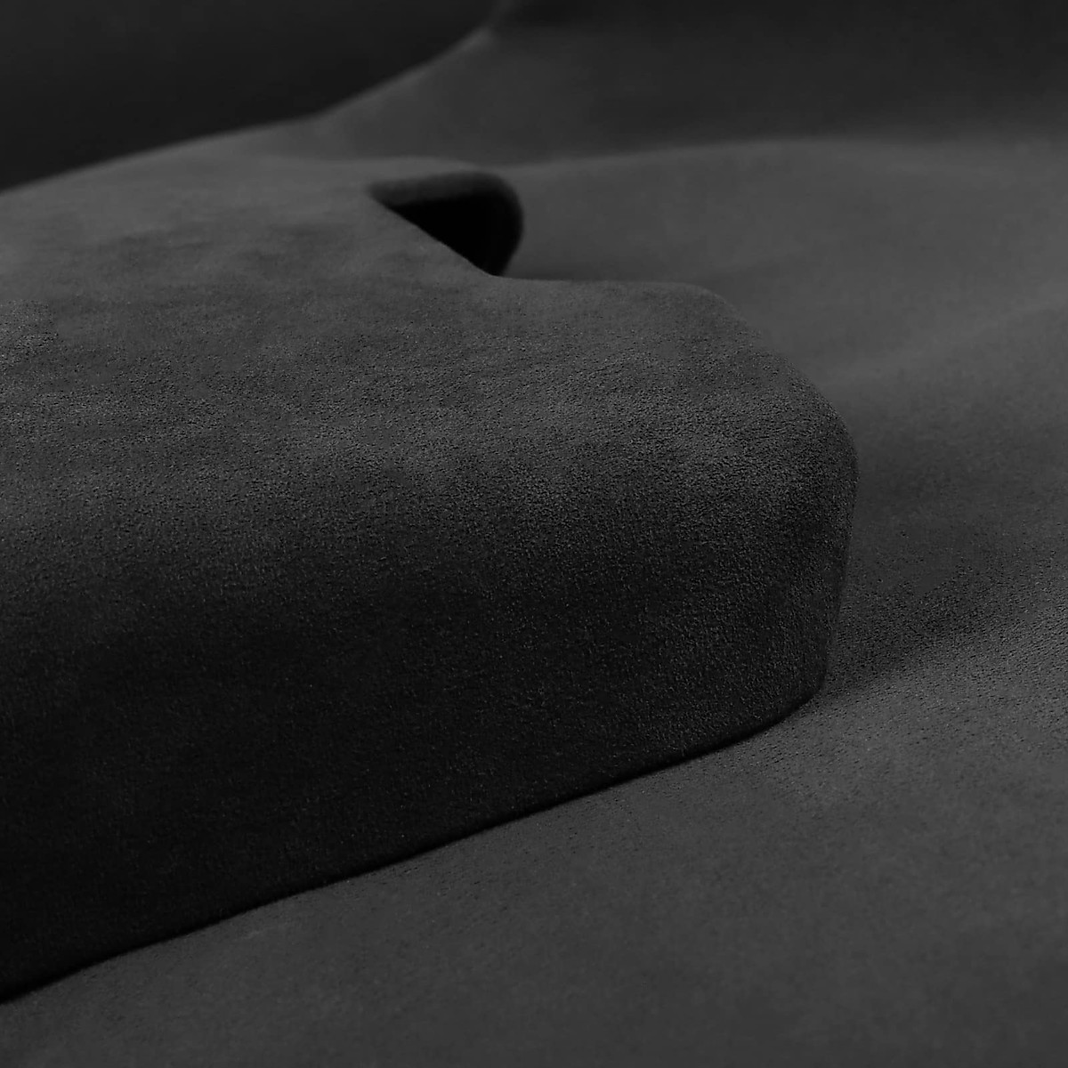 Toworldit Alcantara + ABS Material Central Control Armrest Box Trim Cover Compatible with Audi A6 A7 2019-2021 (Black Gray)