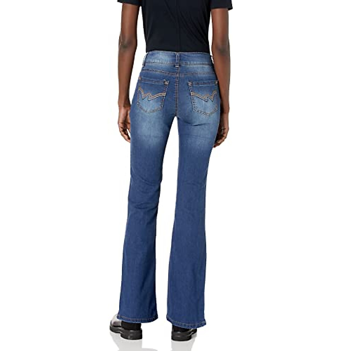 WallFlower Women's Flirty Curvy Flare High Rise Insta Stretch Juniors Jeans (Standard and Plus), Pia, 3