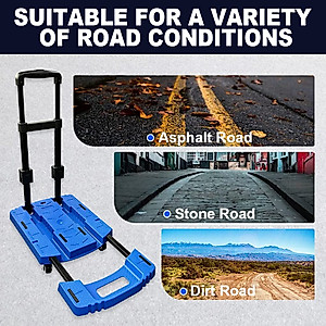 ShiningShow Foldable Hand Platform Truck, 500 LB Heavy Duty Exhibition Cart, Black Utility Dolly Platform Cart with 6 Wheels for Luggage, Personal, Travel, Auto, Moving & Office Use