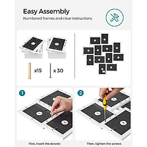 SONGMICS 4x6 Collage Picture Frames, 12-Pack Picture Frames Collage for Wall Decor, White Photo Collage Frame, Multi Picture Frame Set with Glass Front, Assembly Required