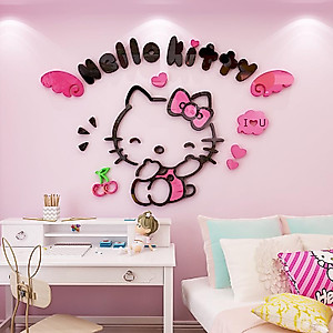 3D Acrylic Cartoon cat Wall Decoration Sticker for Baby Room, Bedroom, Game Room, etc. (Variation A) (XXL - 1200 x 803 mm)