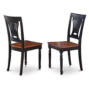 East West Furniture HLPL5-BCH-W 5 Piece Kitchen Table Set for 4 Includes a Round Dining Room Table with Pedestal and 4 Dining Chairs, 42x42 Inch, Black & Cherry