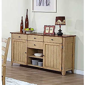 Sunset Trading Brook Sideboard Server, Distressed Wheat/Pecan