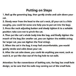 Cat Grooming Bag Puppy Dog Cleaning Polyester Soft Mesh Scratch & Biting Resisted for Bathing Injecting Examining Nail Trimming