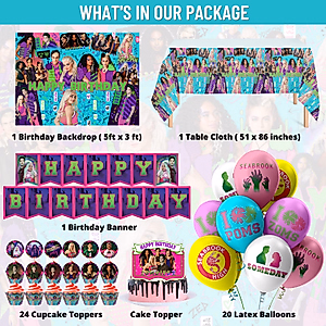 Nelton Birthday Party Supplies For Zombies Includes Backdrop - Banner - Cake Topper - 24 Cupcake Toppers - 20 Balloons - Table Cloth