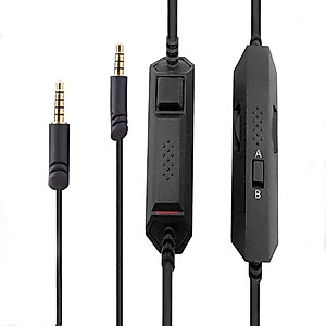 Adhiper A50 Replacement Cord Inline Mute Cable, Headsets Cord Audio Headset Cable for Astro A10 A30 A40 A50 G633 G933 Gaming Headphones, for Xbox One PS4 PC Gaming Mobile MixAmp (Black)